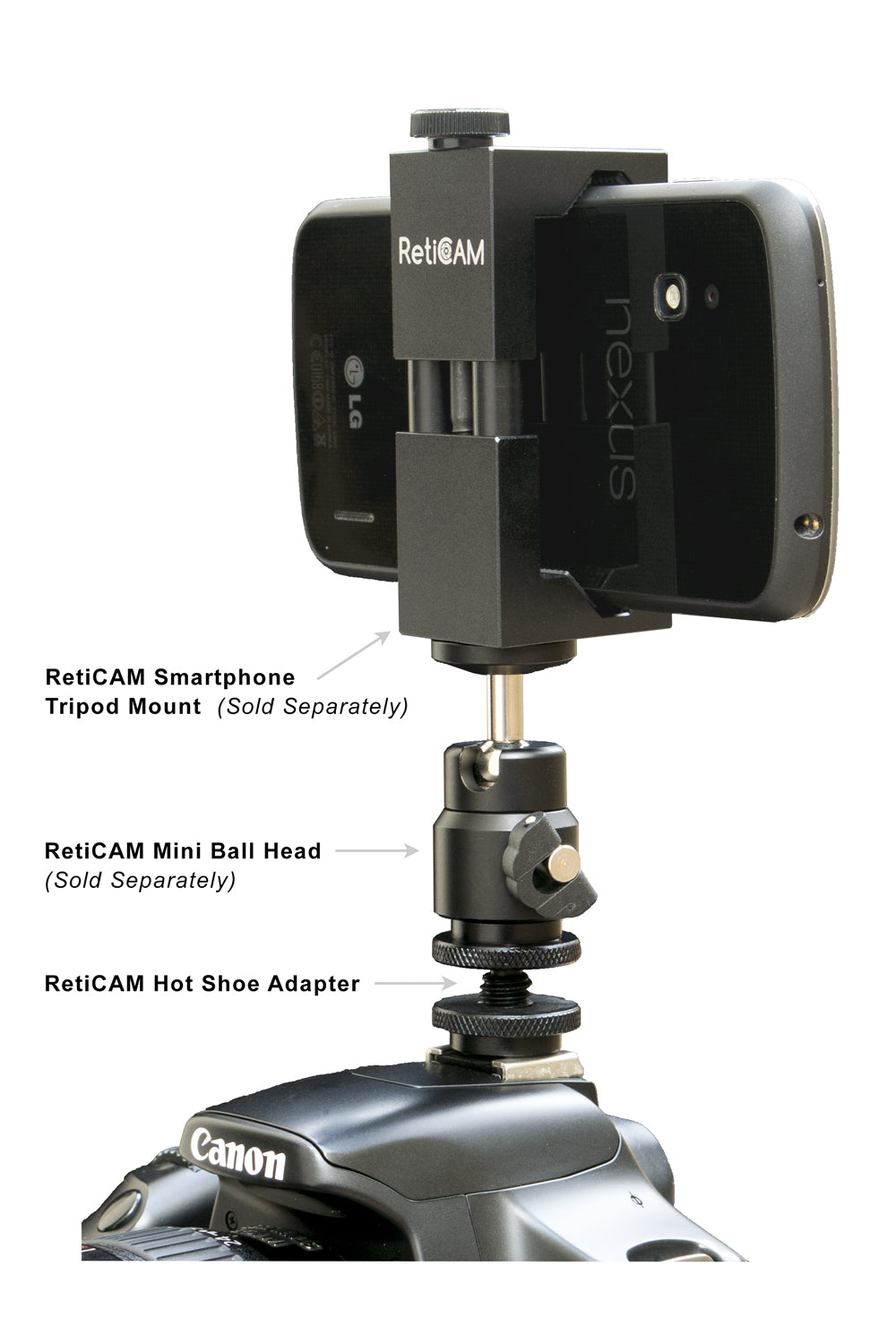 RetiCAM Hot Shoe Adapter - Flash Hotshoe to Tripod Mount for Camera, S ...